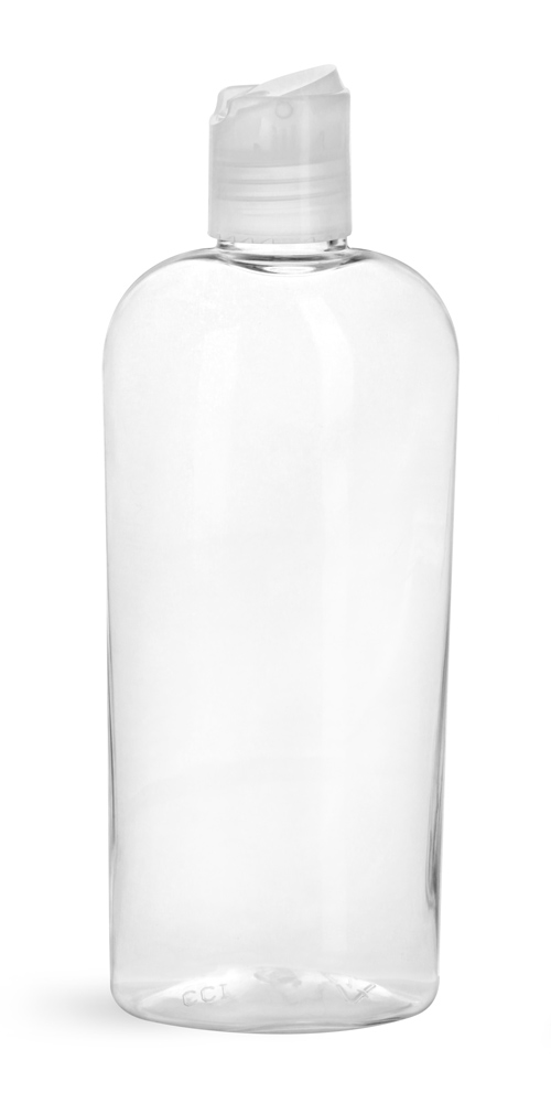 SKS Bottle & Packaging - 8 oz Clear PET Cosmo Ovals w/ Natural Disc Top ...