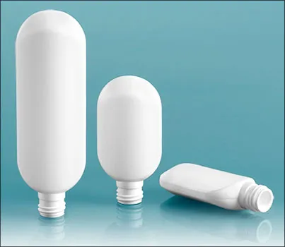White Plastic Tube Bottles with Snap Top Dispensing Caps