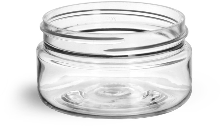 SKS Bottle & Packaging - 2 oz Clear PET Heavy Wall Jars w/ Lined ...