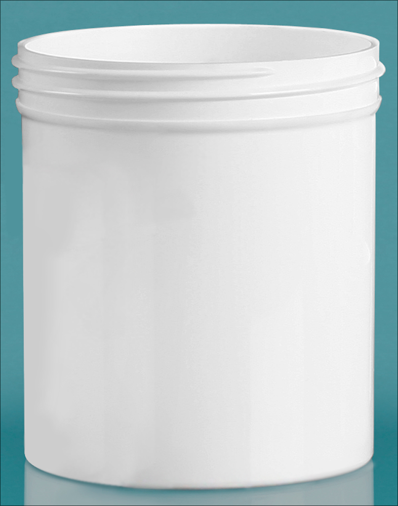 SKS Bottle & Packaging - 2 oz White Polypropylene Jars (Bulk), Caps Not ...
