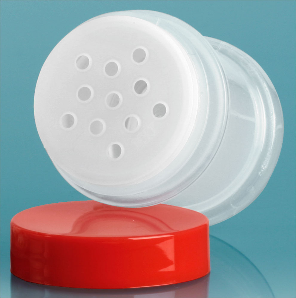 SKS Bottle & Packaging - 1 oz Natural Polypro Spice Jars w/ Red Caps ...