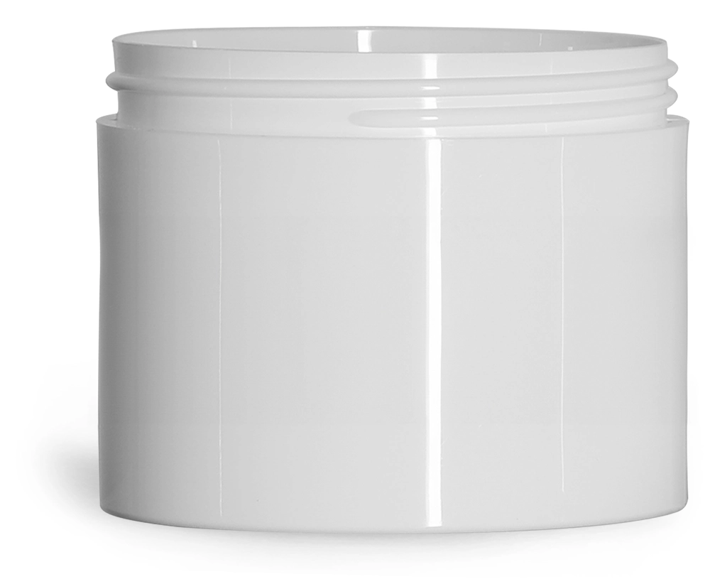 White Polypropylene Thick Wall Straight Sided Jars (Bulk),