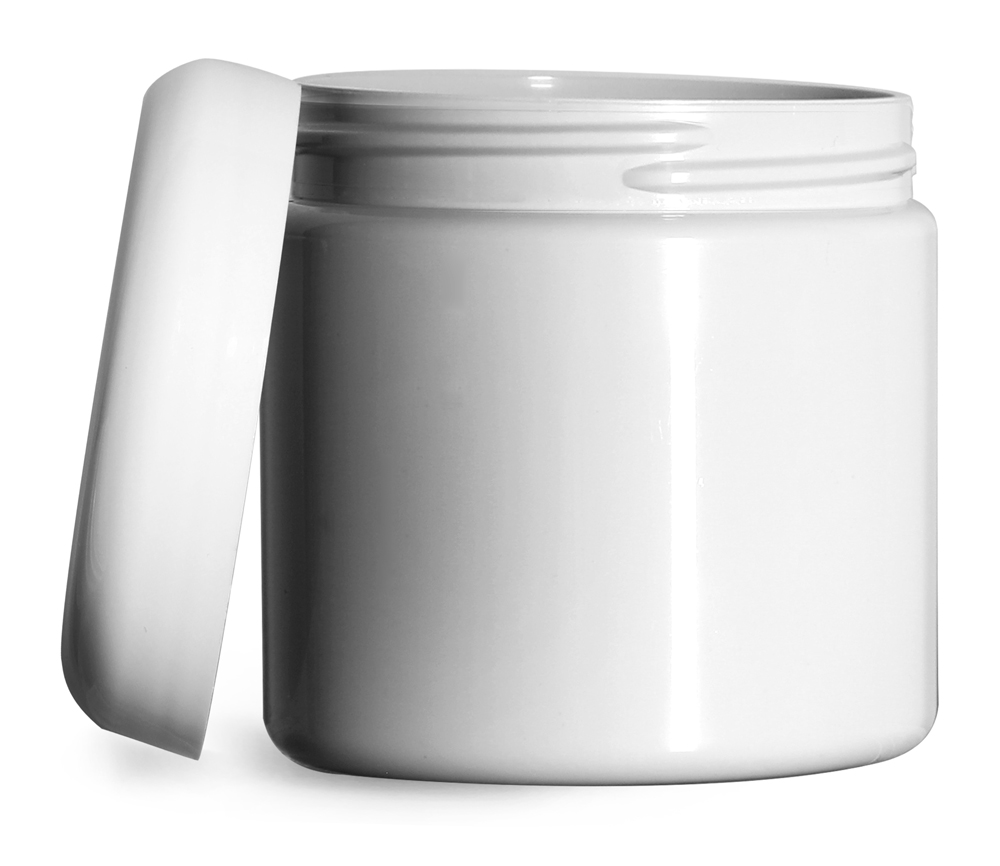 SKS Bottle & Packaging - 8 oz Plastic Jars, White PET (PCR) Straight ...