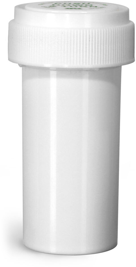 SKS Bottle & Packaging - 13 Dram Plastic Vials, White Polypropylene ...