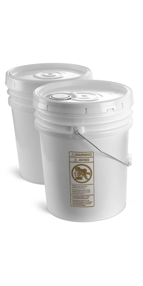 SKS Bottle & Packaging - 5 Gal w/ Cover, No Spout Plastic Pails w ...