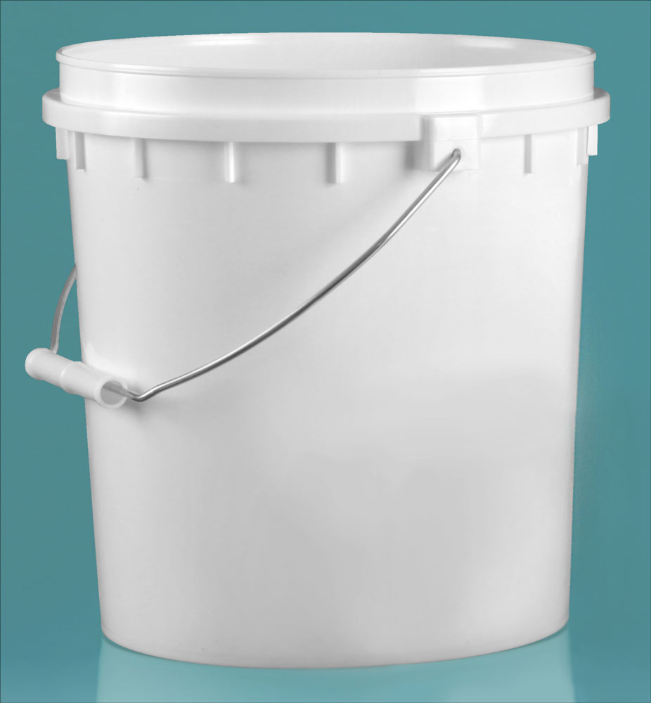 SKS Bottle & Packaging - 2 gal White HDPE Pails