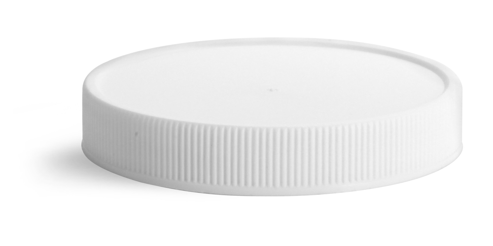 SKS Bottle & Packaging - 20/400 Plastic Caps, White Polypropylene Ribbed Caps w/ Foam Induction ...