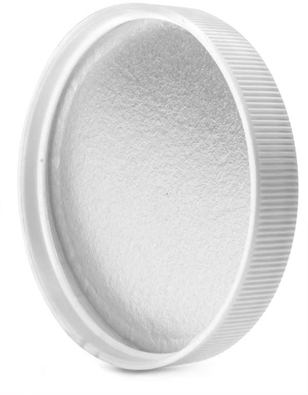 48/400 White Polypropylene Ribbed Caps w/ Foam Induction Liners | SKS Bottle & Packaging