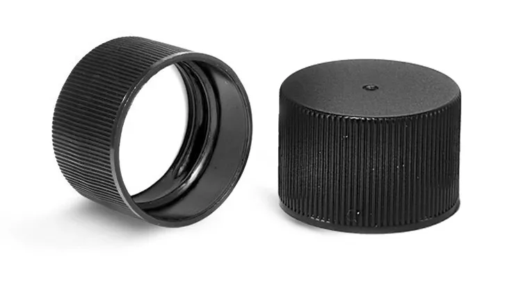 Black Polypropylene Ribbed Caps w/ Induction Liners