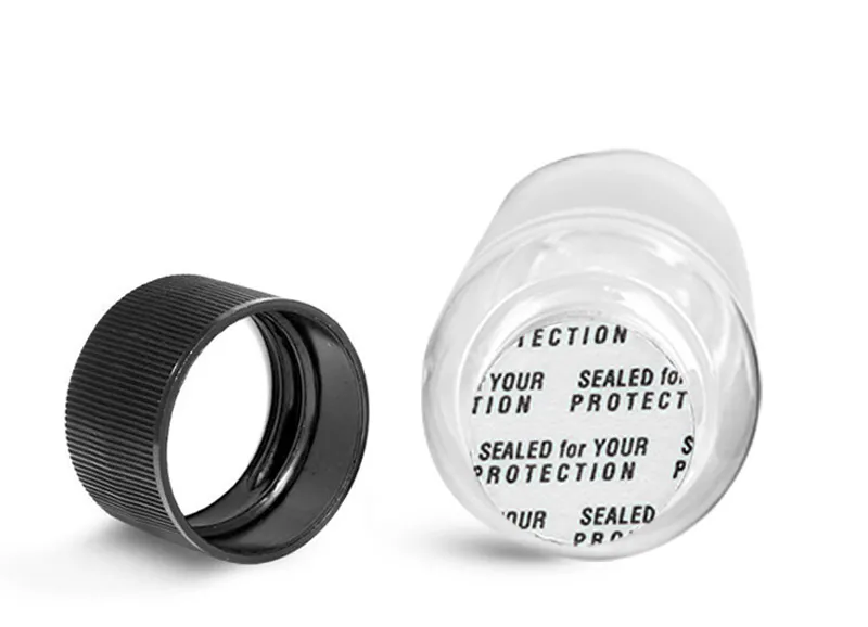 24/410 Black Ribbed Polypropylene Caps w/ PE & PS22 Liners | SKS Bottle ...