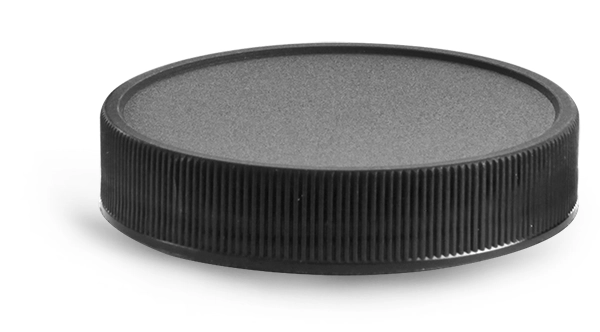 38/400 Black Polypropylene Ribbed Caps w/ Foam Induction Liners | SKS Bottle & Packaging