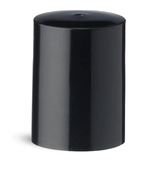 13 mm Plastic Caps, Flat Black Polypropylene Caps for Roll On ...