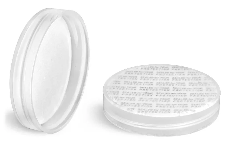 58/400 Natural Polypropylene Smooth Closures w/ PS-22 Printed Liners ...