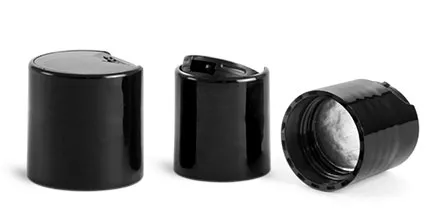 Dispensing Caps, Black Smooth Polypropylene Disc Top Caps