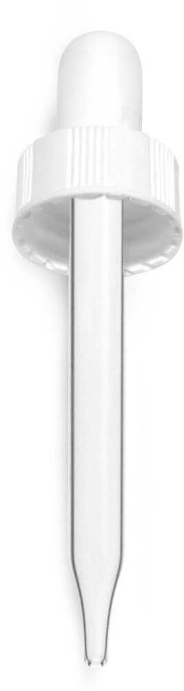SKS Bottle & Packaging - 20/400 (7 mm x 75 mm) Glass Droppers, White ...