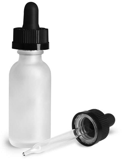 SKS Bottle & Packaging - 1 oz Glass Bottles, Frosted Glass Rounds w ...