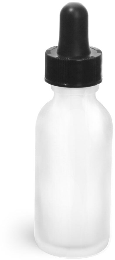 SKS Bottle & Packaging - 1 oz Glass Bottles, Frosted Glass Rounds w ...