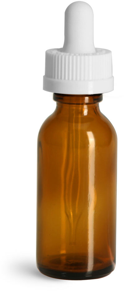 SKS Bottle & Packaging - 1 oz Amber Glass Boston Round Bottles w/ Child ...