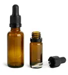 5 ml Amber Glass Euro Dropper Bottles w/ White Tamper Evident Caps ...