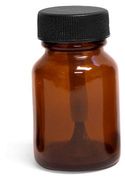 Amber Pharmaceutical Rounds w/ Black Brush Caps | SKS Bottle & Packaging