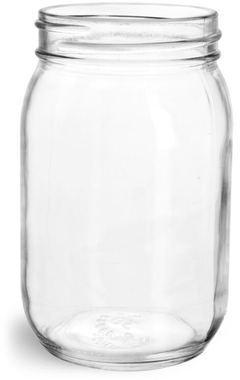 SKS Bottle & Packaging - 16 oz Clear Glass Mayo/Economy Jars (Bulk ...
