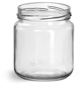 SKS Bottle & Packaging - 200 ml Glass Jars, Clear Glass Wide Mouth Jars