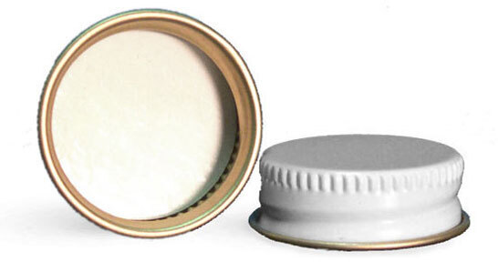 SKS Bottle & Packaging - 38/400 White Metal Pulp/Poly Lined Caps