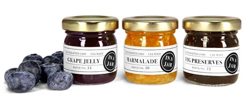 Clear Clear Glass Jelly Jars With Gold Lug Caps