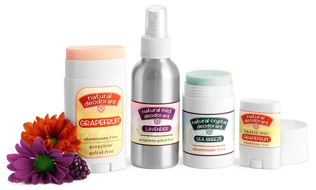 Deodorant Containers, White Oval Deodorant Tubes w/ Caps