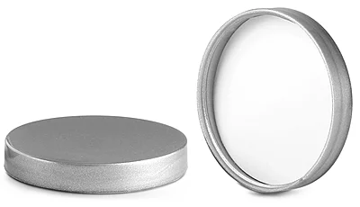 53mm - 89mm Silver Polypropylene Smooth PE Lined Caps