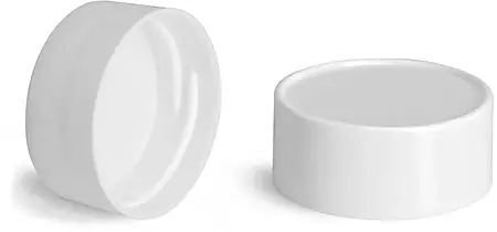 White Smooth Plastic Unlined Caps