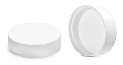33mm - 53mm White Polypropylene Smooth PE Lined Caps | SKS Bottle ...