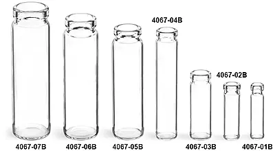Glass Vials, Clear Glass Lip Vials w/ Cork Stoppers
