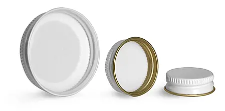 Metal Caps, White Metal Plastisol Lined Caps