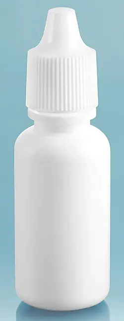 15 cc White LDPE Dropper Bottles w/ White Ribbed Caps and Controlled ...