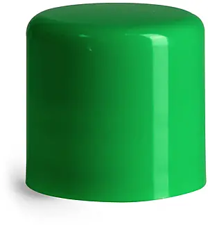 14 mm Green Smooth Polypropylene Friction Fit Caps for Lip Balm Tubes