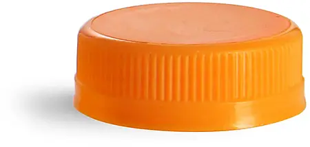 38 mm Orange Plastic Caps, Orange Ribbed Polypropylene Tamper Evident ...