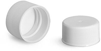 24/414 Plastic Caps, White Polypropylene Ribbed PE Lined Caps | SKS ...
