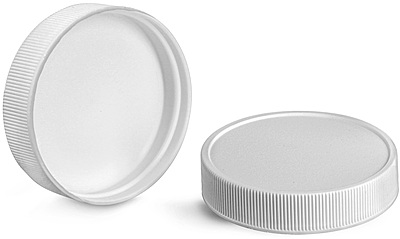 70/450 White Ribbed Polypropylene Caps w/ Unprinted PS22 Liners | SKS ...