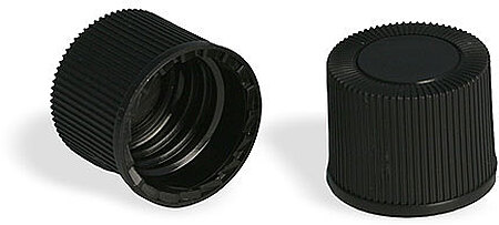 13/415 Black Polypropylene Ribbed Unlined Closures | SKS Bottle & Packaging