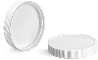 13/415 White Polypropylene Ribbed Unlined Closures | SKS Bottle & Packaging