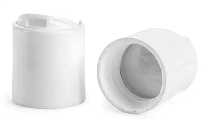24/410 Dispensing Caps, White Disc Top Caps w/ Foam Induction Liners