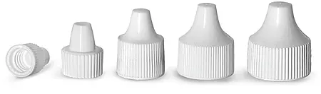 15/415 White Unlined Polypropylene Dropper Tip Caps | SKS Bottle & Packaging