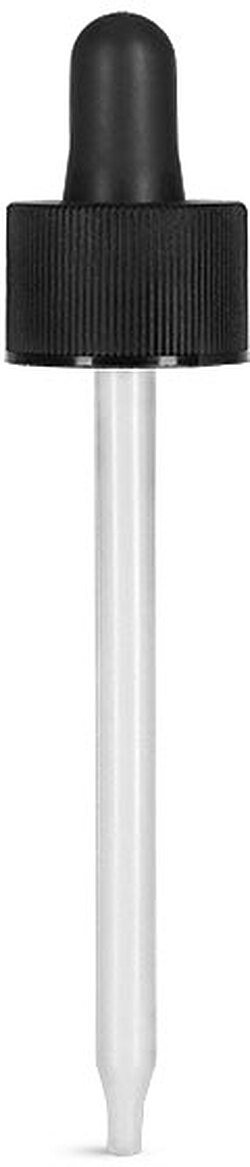 24/410 (7 mm x 108 mm) Plastic Droppers, Black Polypropylene Ribbed ...