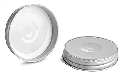 70G Silver Metal Plastisol Lined Caps w/ Button | SKS Bottle & Packaging