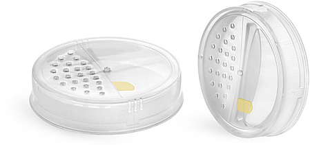 45 ml Natural Polypropylene Plastic Double Sifter Fitments w/ Tamper ...