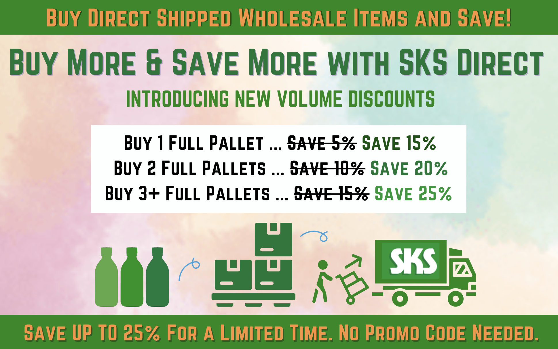 SKS Bottle Promotion, Take an Extra 10% Off All SKS Direct Wholesale Items